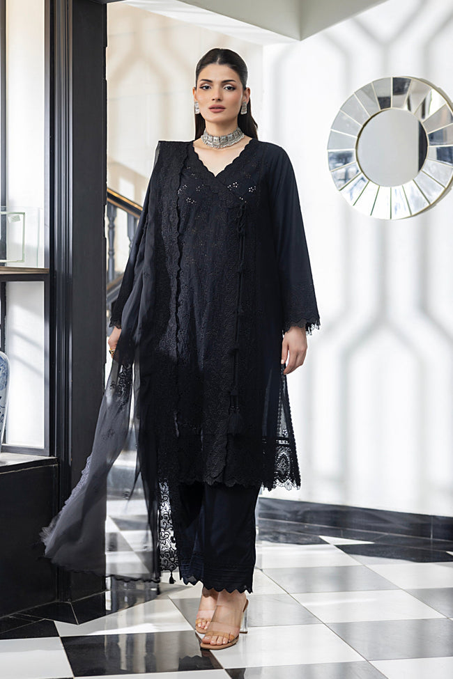 LSM Komal Monochrome EMB Lawn D0165 – Munaf Textile